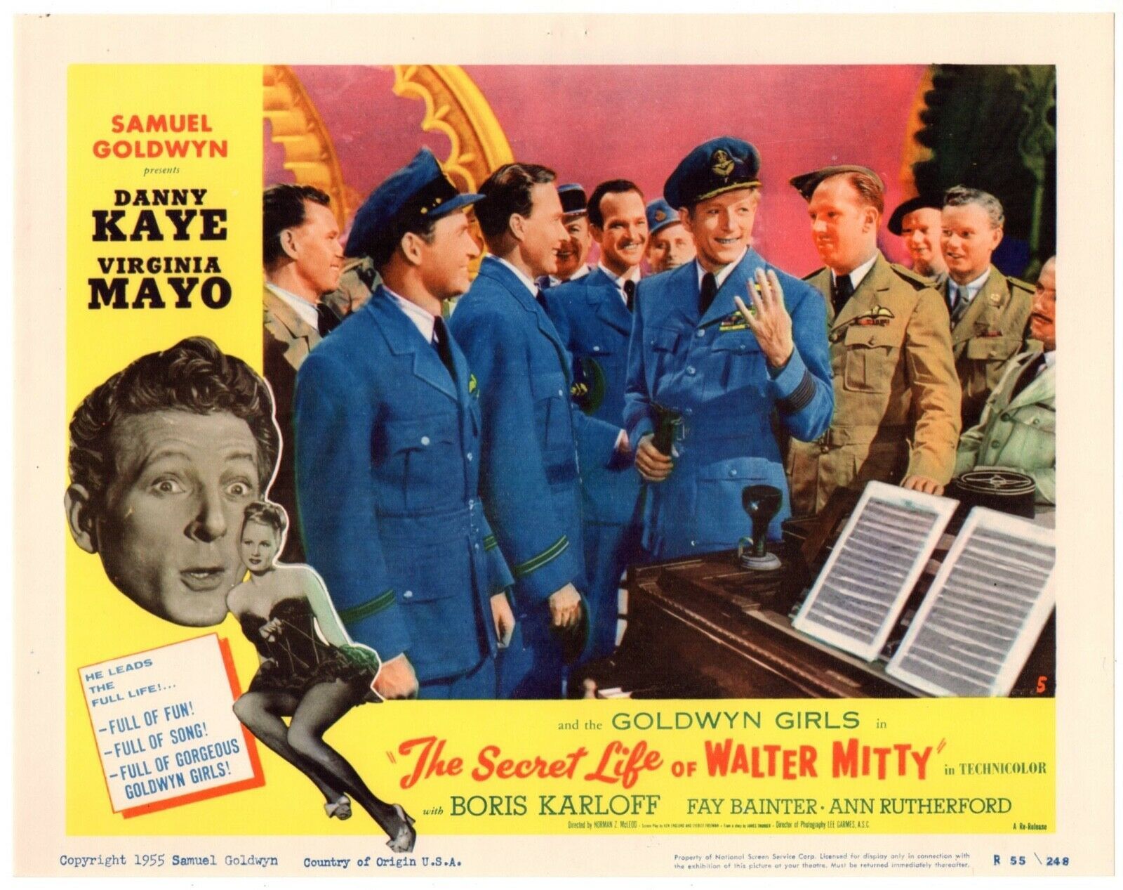 *THE SECRET LIFE OF WALTER MITTY (1947) Danny Kaye British Fighter ...