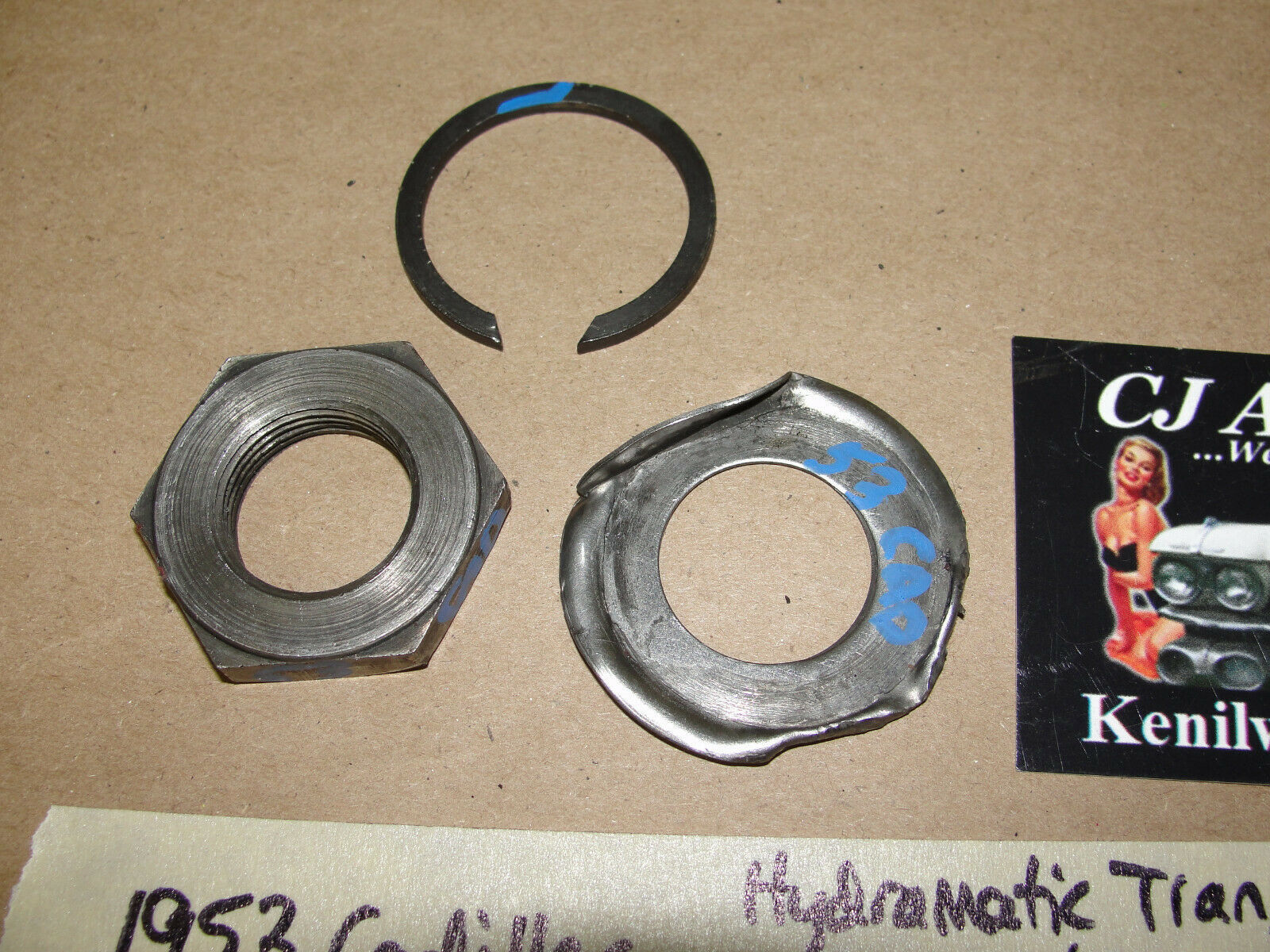 OEM 53 Cadillac HYDRAMATIC TRANSMISSION TORUS MAIN SHAFT LOCK NUT PLATE ...