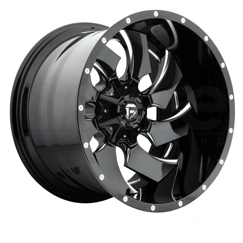 24x12 Fuel Cleaver D239 8x170 -44 Black Milled Wheels Rims Set(4) - Wheels