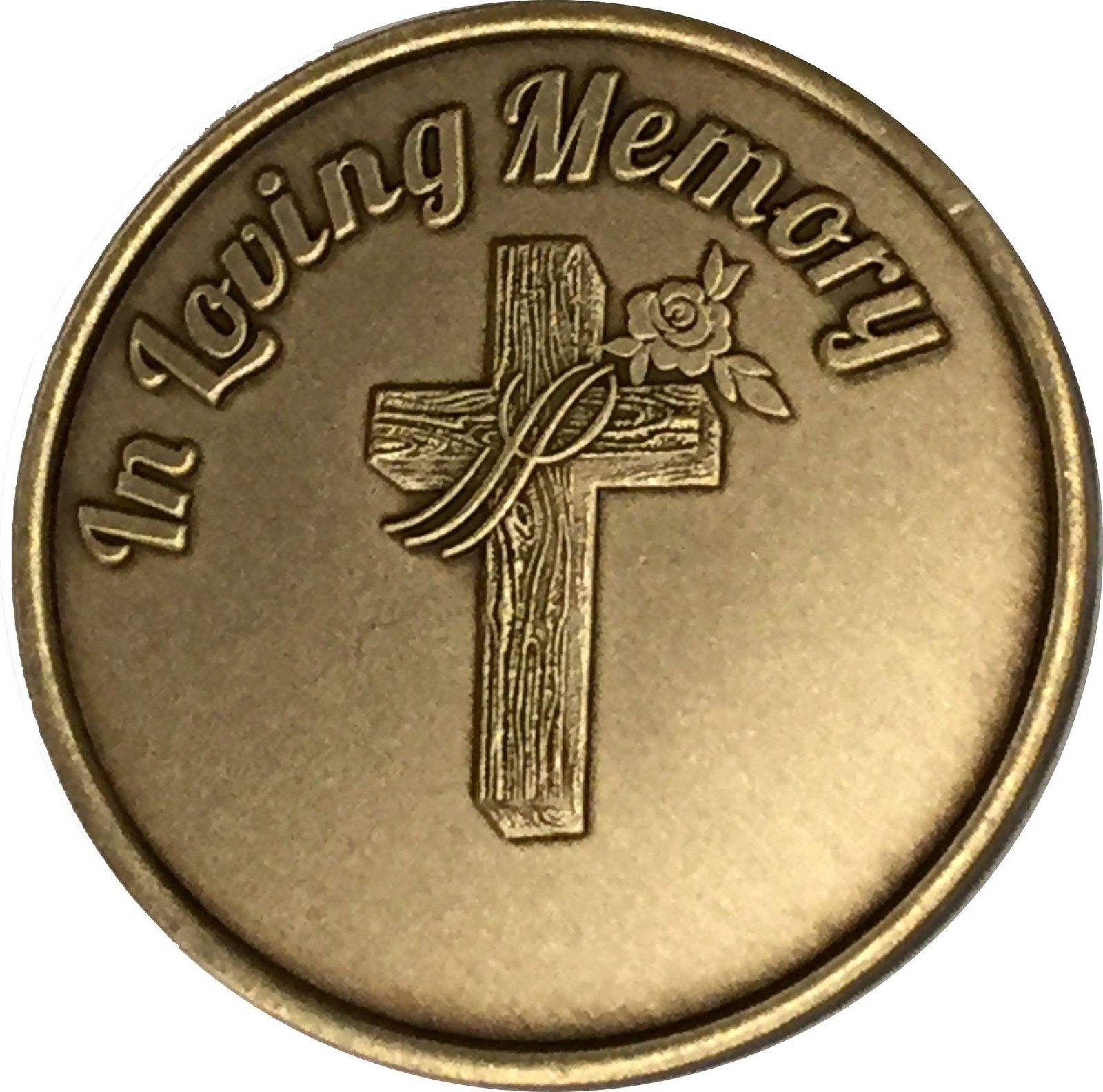 In Loving Memory Cross Rose Medallion Memorial Bereavement Token Those ...