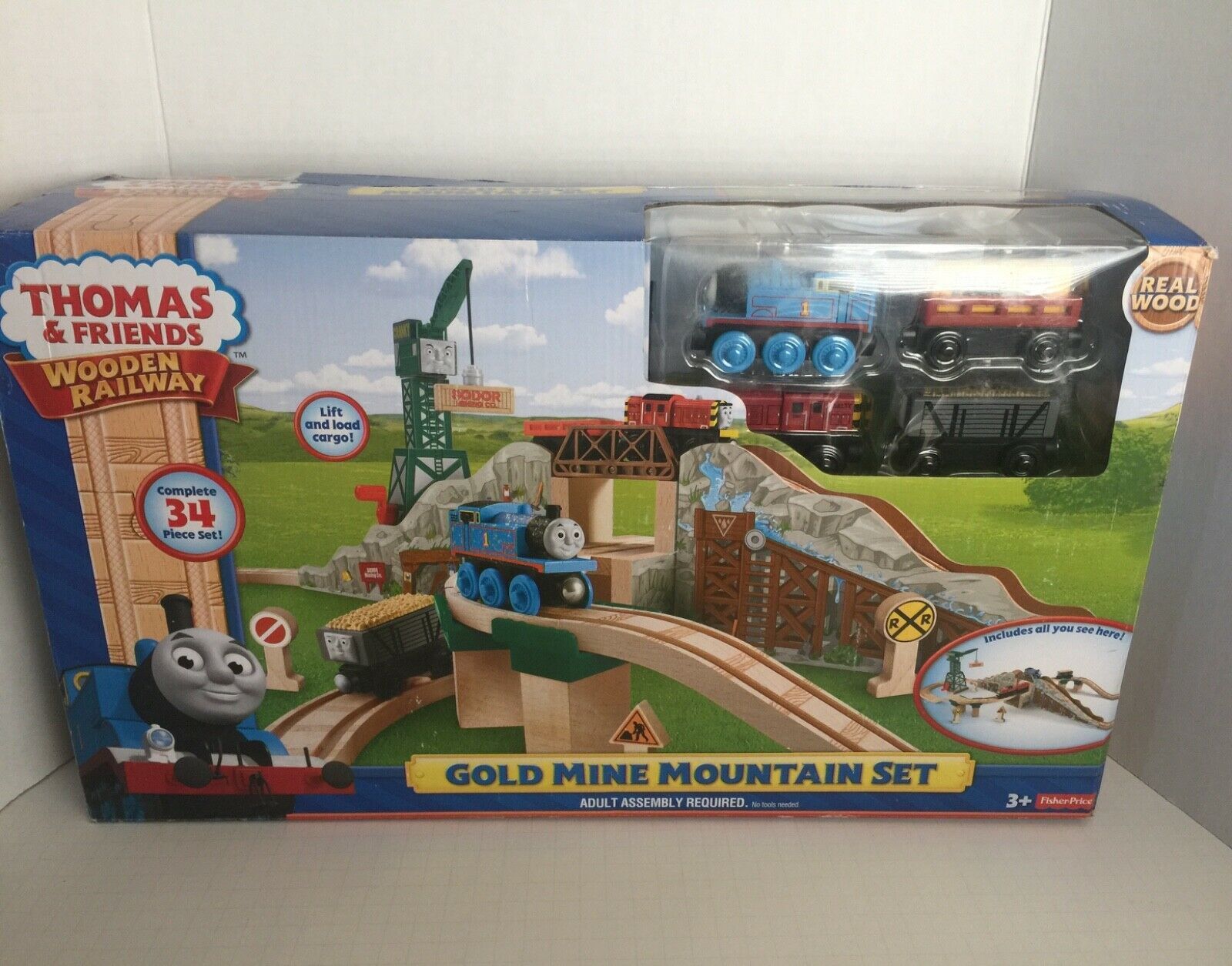 2013 Thomas Wooden Railway Gold Mine Mountain Set New In open box - TV ...