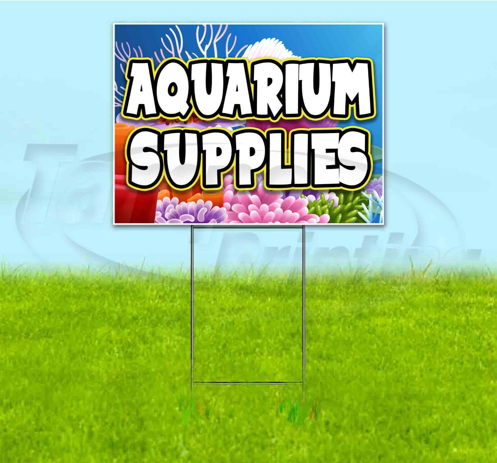 AQUARIUM SUPPLIES 18x24 Yard Sign WITH STAKE Corrugated Bandit USA ...