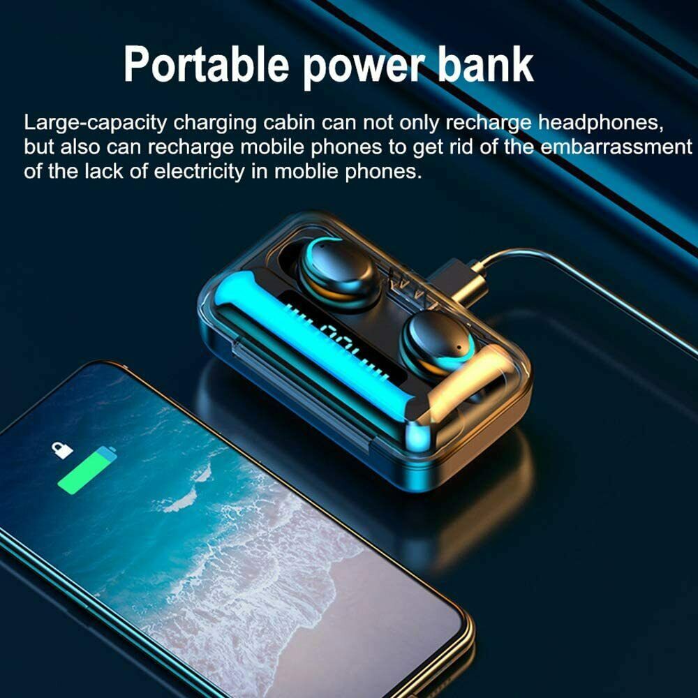 TWS BTH-F9-5 True Wireless Smart Touch Earbuds With Power Bank and Easy ...
