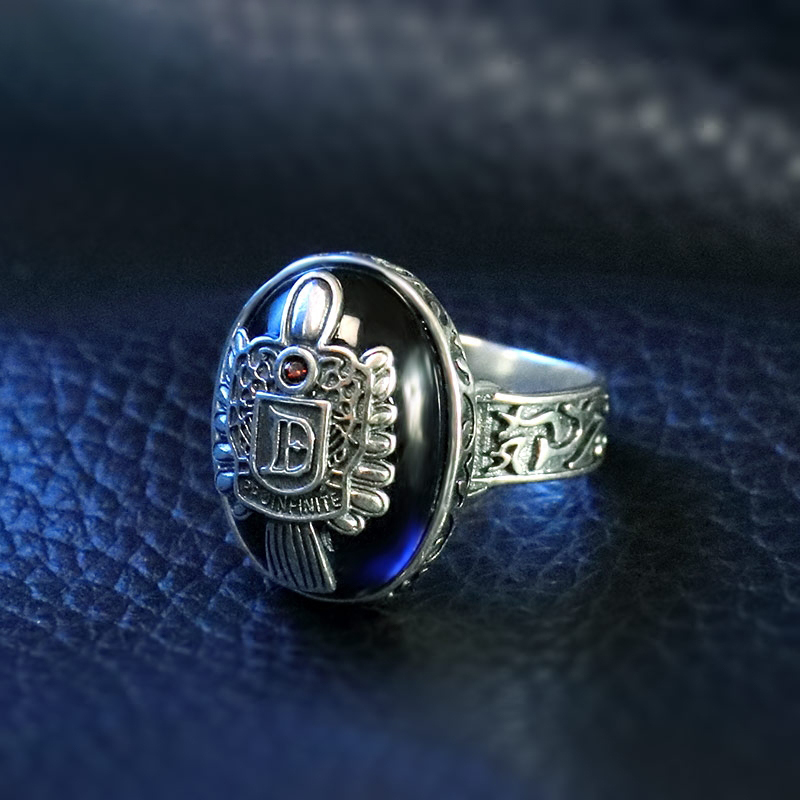 The Vampire Diaries Cosplay Damon Salvatore Gemstone Ring 925 Silver ...