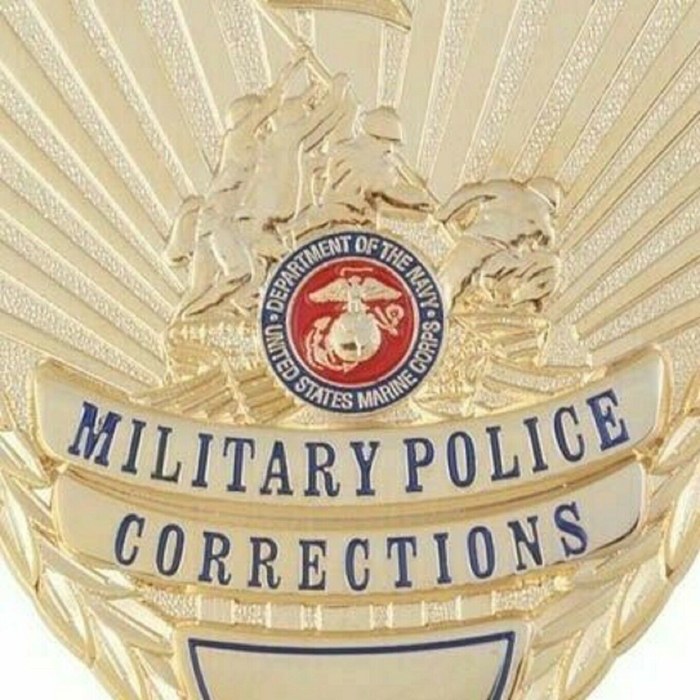 USMC Military Police Corrections Pin Back 3" - Marine Corps