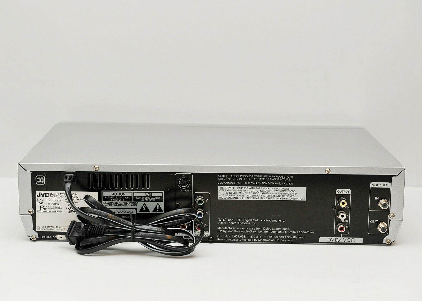 JVC Hr-XVC33U DVD VCR Combo Dvd Player Vhs and 50 similar items