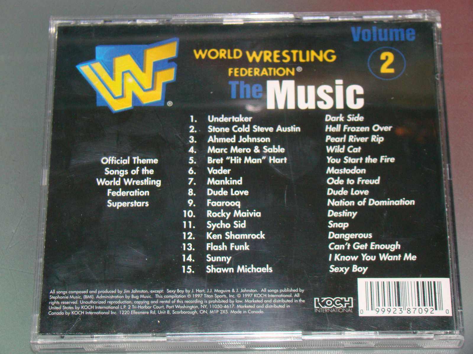 Music CD - WWF WORLD WRESTLING FEDERATION - THE MUSIC Volume 2 - CDs