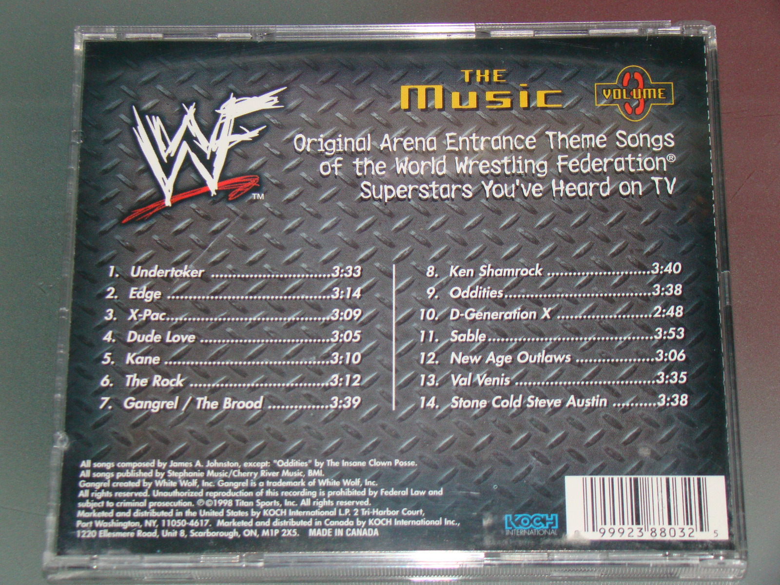 WWF WORLD WRESTLING FEDERATION - THE MUSIC Volume 3 - CDs