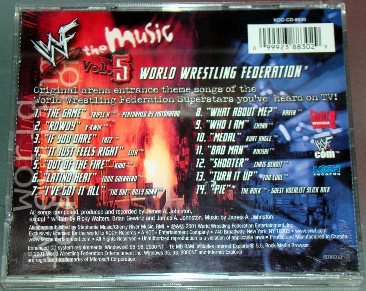Music CD - WWF WORLD WRESTLING FEDERATION - THE MUSIC Volume 5 - CDs