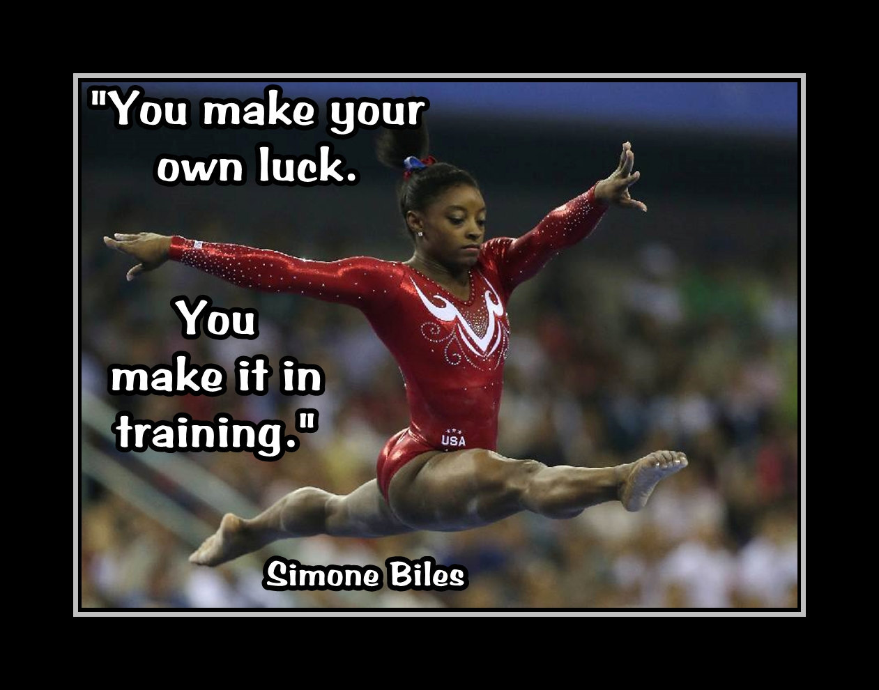 Inspirational Simone Biles Gymnastics Motivation Quote Poster Print ...