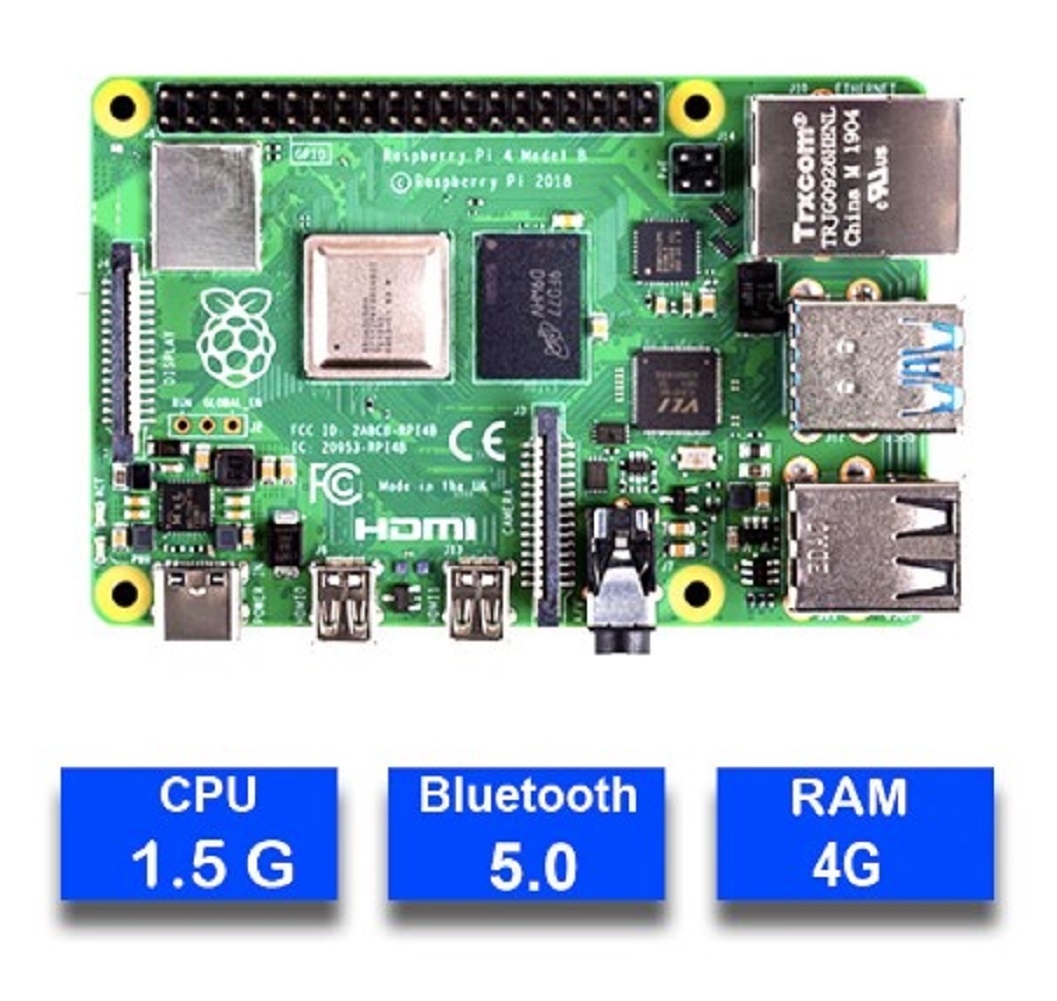 Original Raspberry Pi 4 Model B 4B with RAM 4GB 1.5GHz 2.4 / 5.0 GHz ...