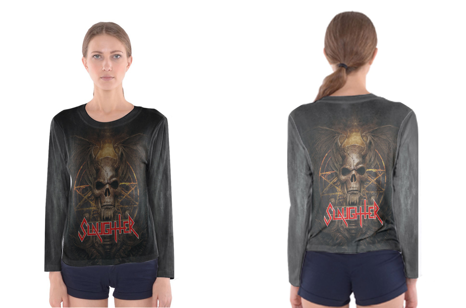 women long sleeve T Shirt 80S THRASH METAL CONCERT - Tops