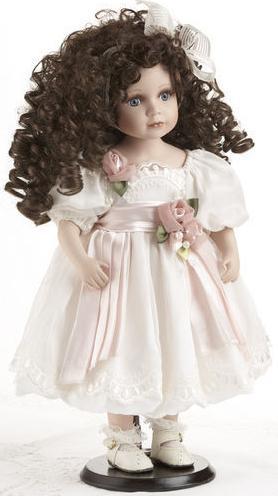 NIB 18" Stunning Brianna Brunette in Pink Dress Porcelain Delton ...
