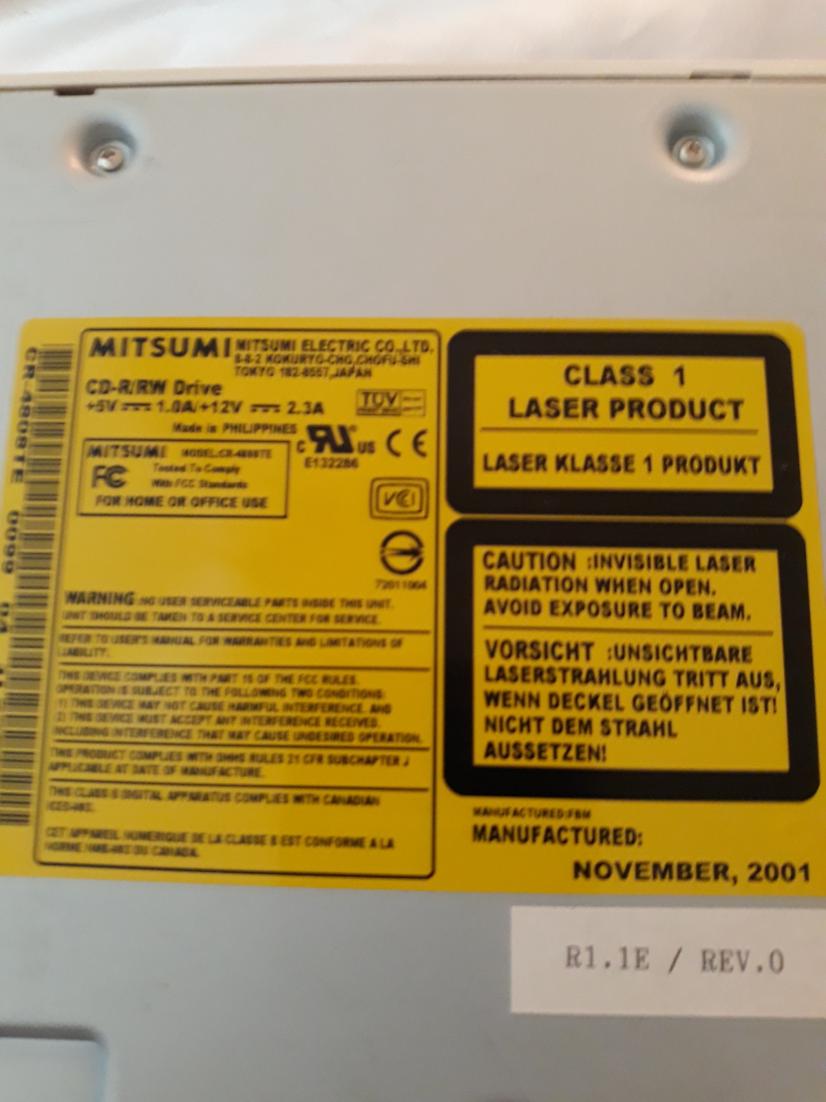 Mitsumi Internal IDE CD Rom Drive Model CR 4808TE 48X CD DVD Blu