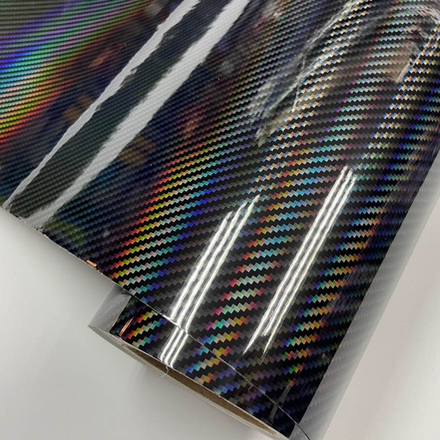 30cm*1/2/3/4/5/6/10m/roll Holographic Black Vinyl Wrap Film DIY Car ...