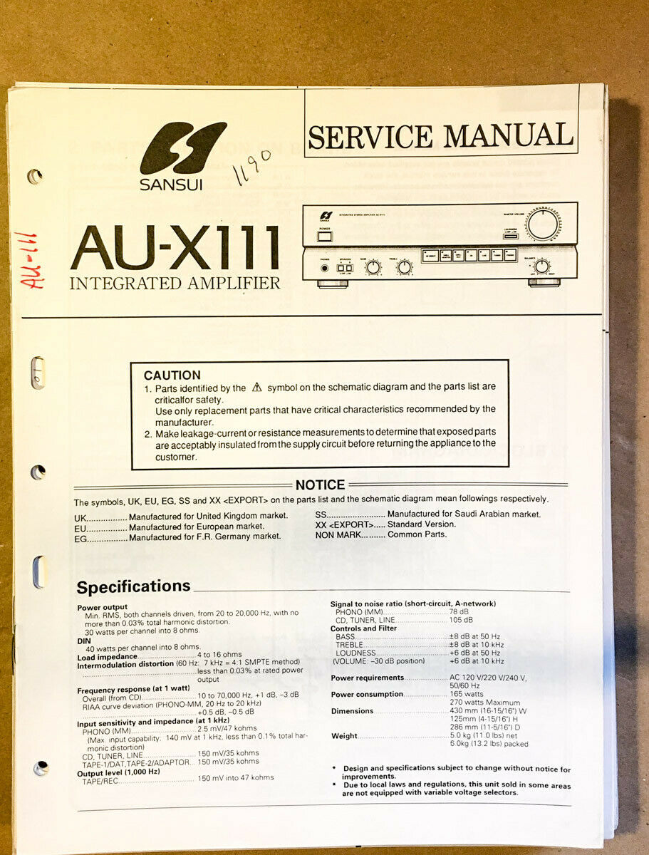 Used Sansui AU-111 Integrated amplifiers for Sale | HifiShark.com