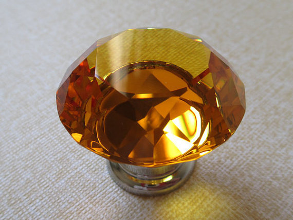 Large Glass Knobs Crystal Dresser Knob Drawer Pulls Cabinet Handles Amber Silver Cabinet Knobs