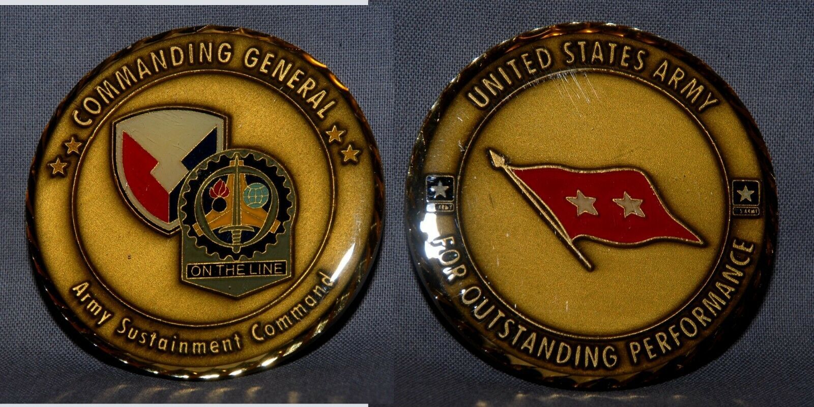BIG 50mm GOLD COMMANDING MAJ. GENERAL- ARMY SUSTAINMENT COMMAND 2 ...