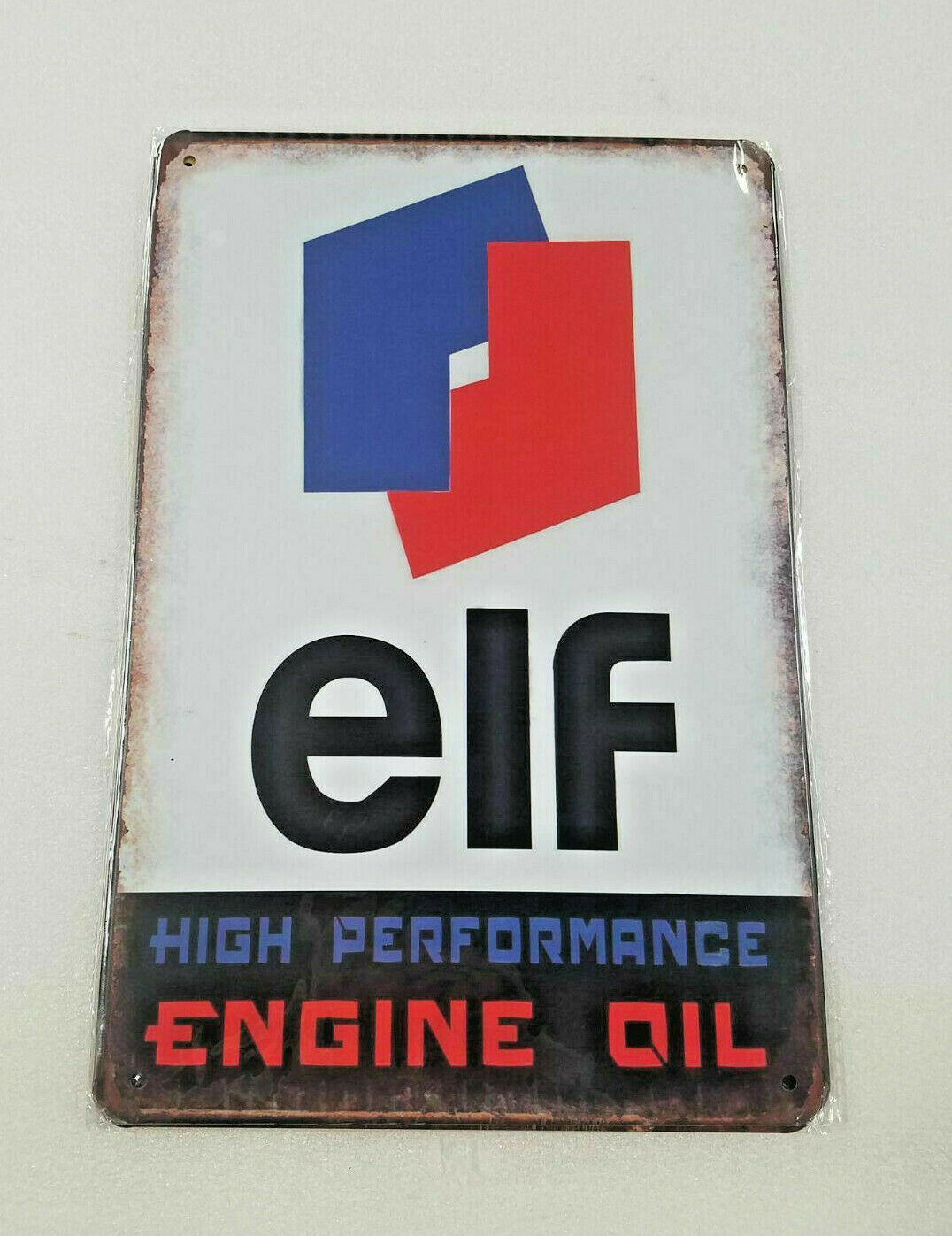 12" Retro style elf oil gas station company logo car garage USA metal ...