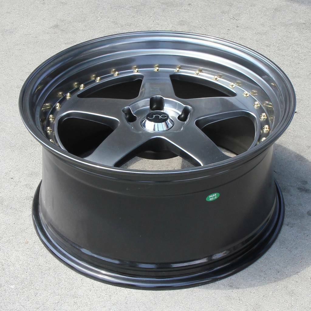 16x9 JNC 010 4x100/4x114.3 15 Hyper Black Wheel Rims set(4) - Wheels