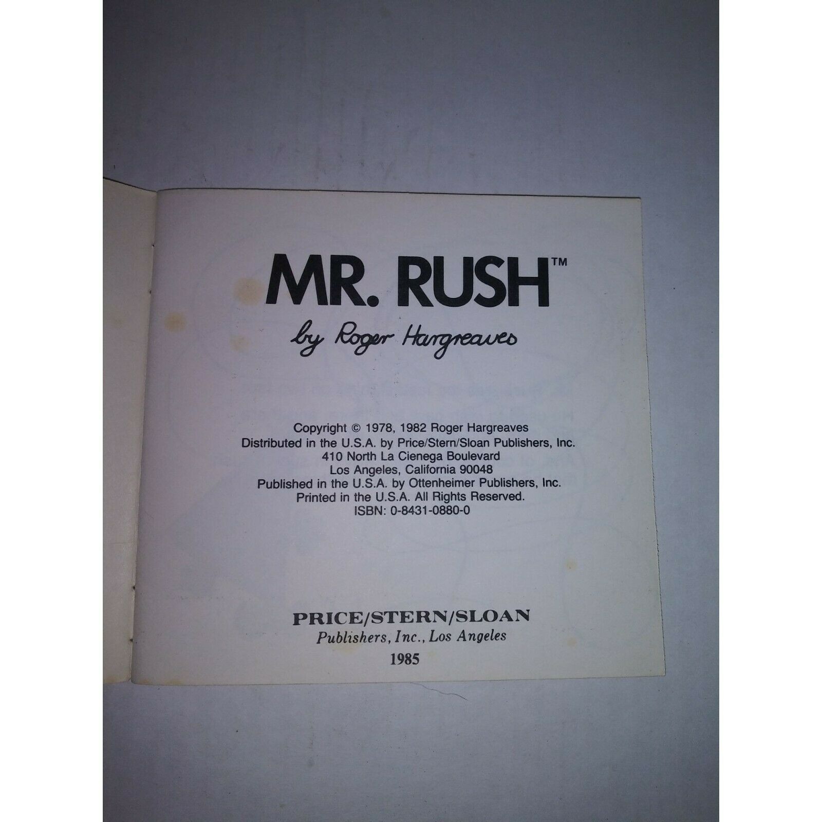 Mr. Rush Mr. Men Book Series by Rodger and similar items