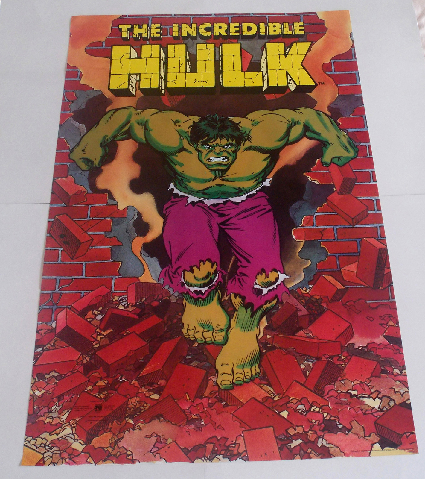 THE INCREDIBLE HULK POSTER FROM 1987 MARVEL COMICS VINTAGE AND RARE ...