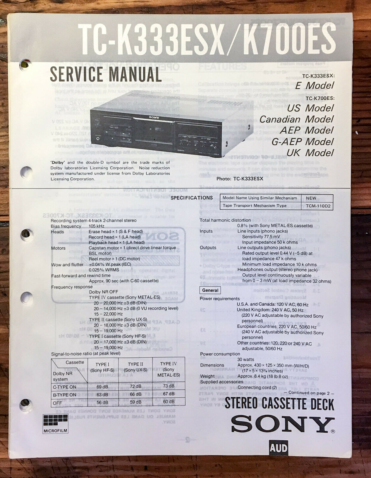 Used Sony TC-K333 Tape recorders for Sale | HifiShark.com