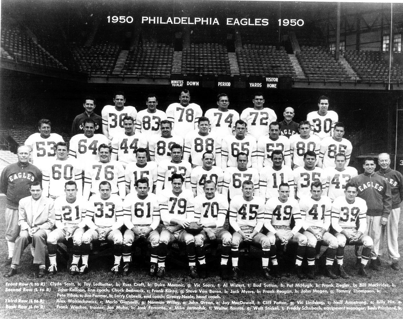 1950 PHILADELPHIA EAGLES 8X10 TEAM PHOTO FOOTBALL PICTURE NFL ...