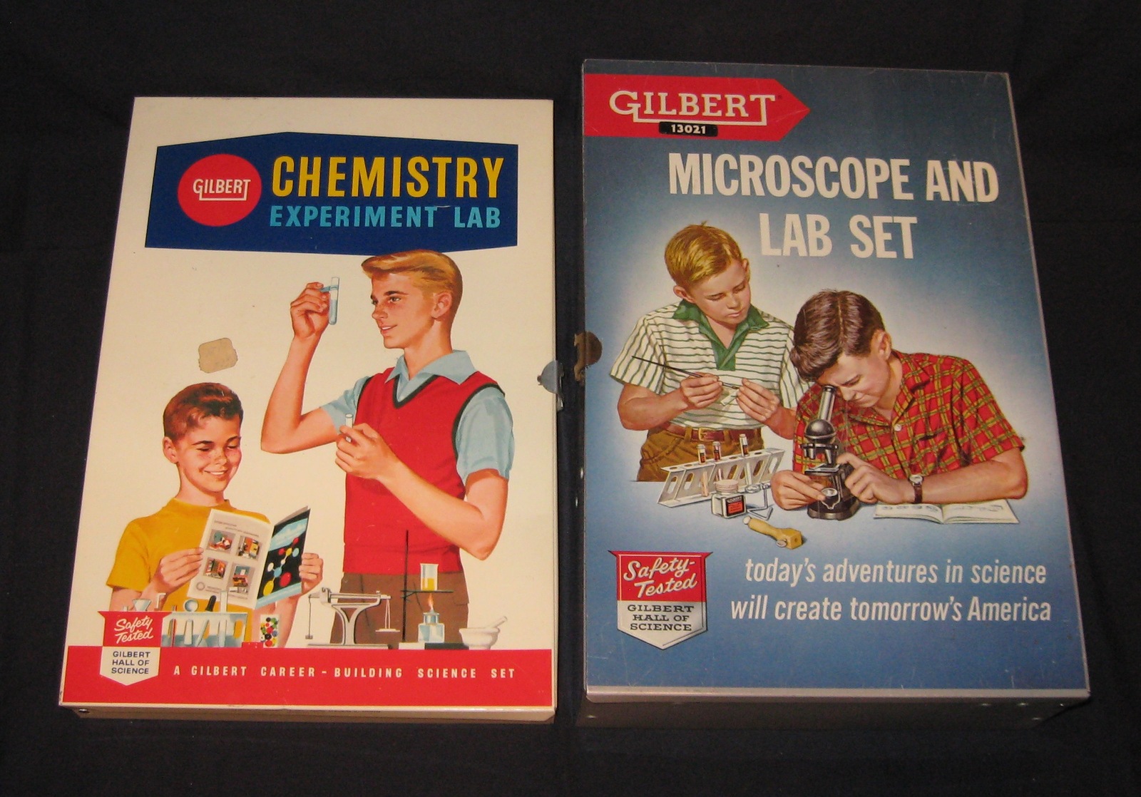 Gilbert Chemistry Experiment Lab and Microscope and Lab Set in metal ...