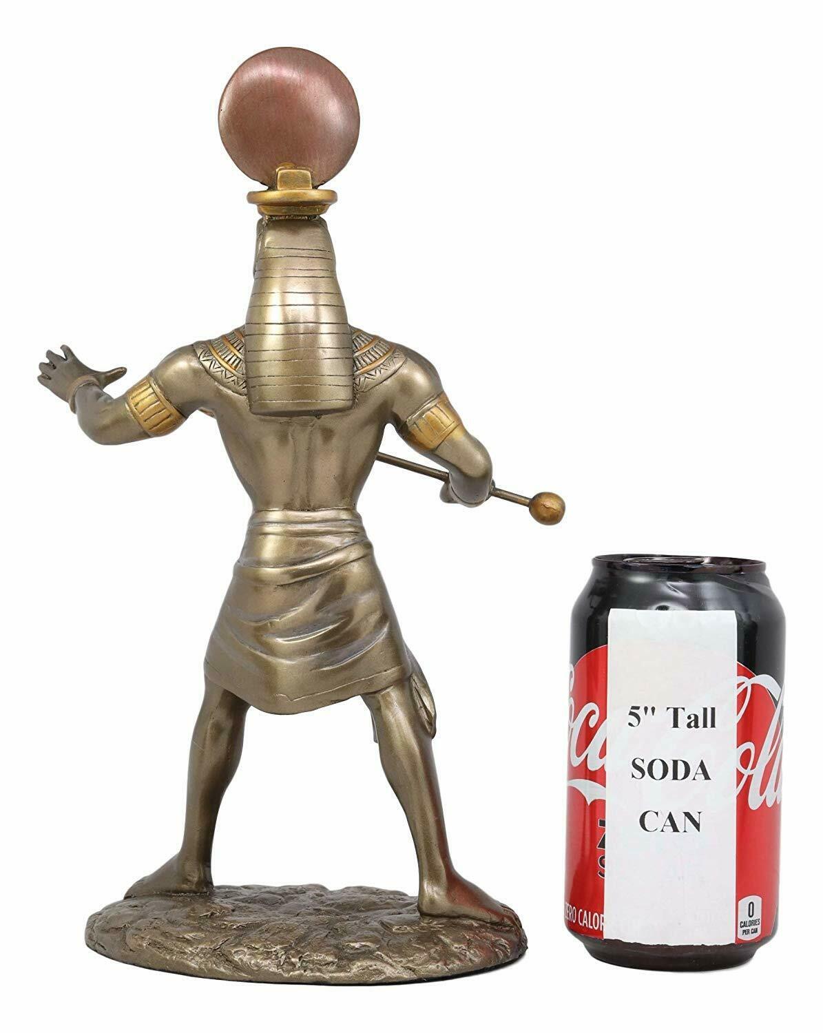 Egyptian Mythology God Horus Ra With Sun And Uraeus Disc Statue Heru ...