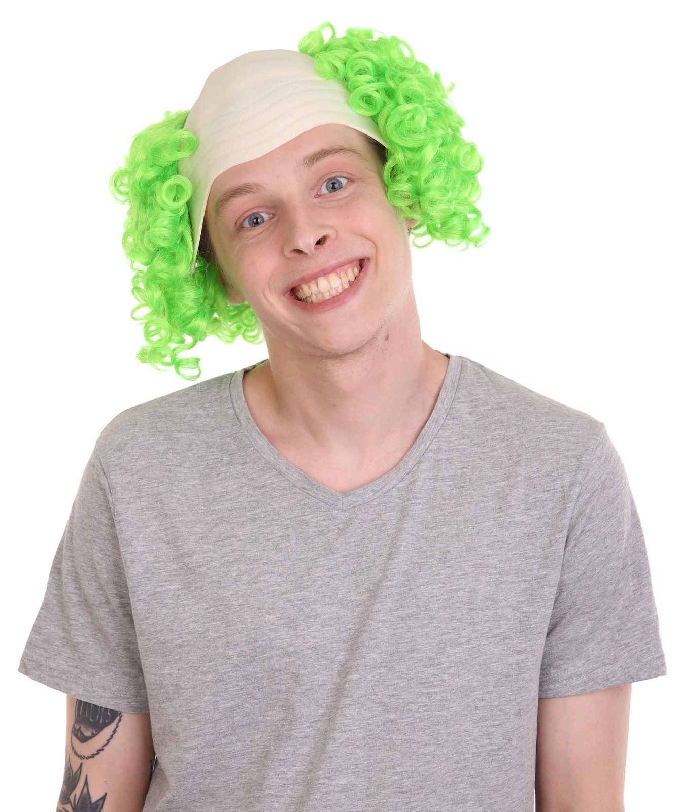 Scary Bald Clown Curly Green Wig HM-672 - Specialty