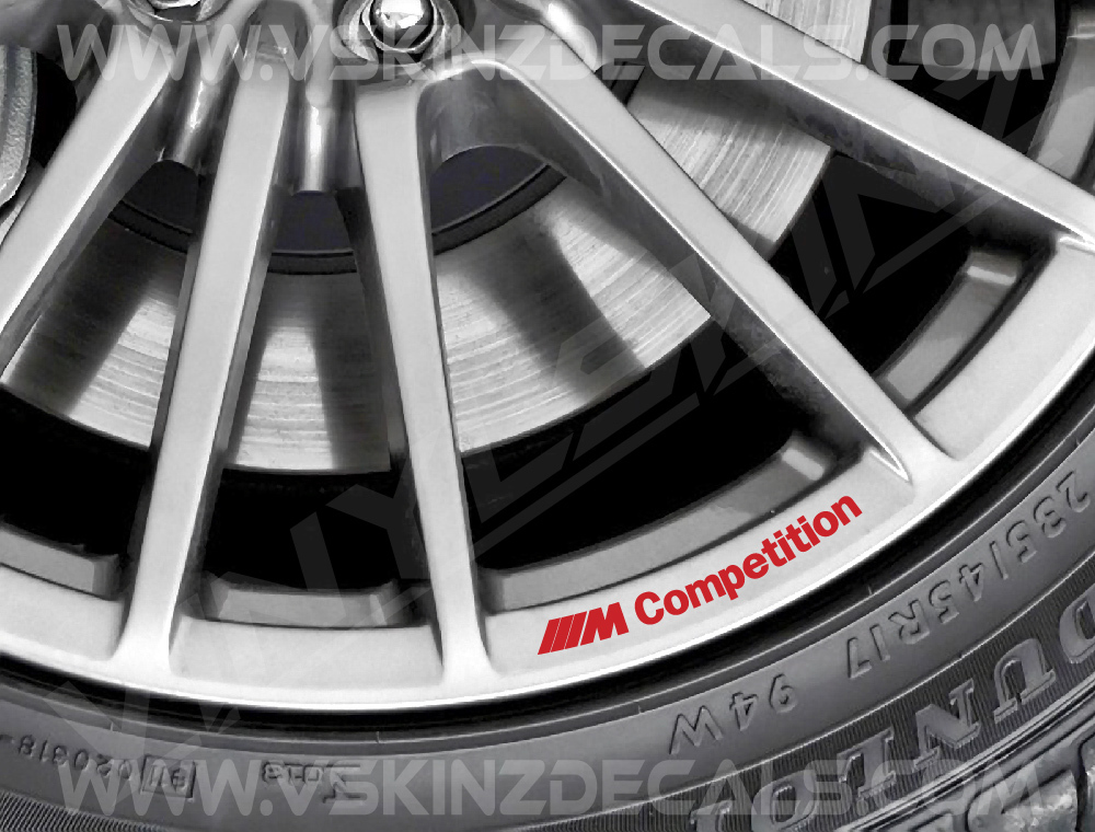 BMW M Competition Logo Wheel Rim Decals Kit Stickers Premium Quality ...