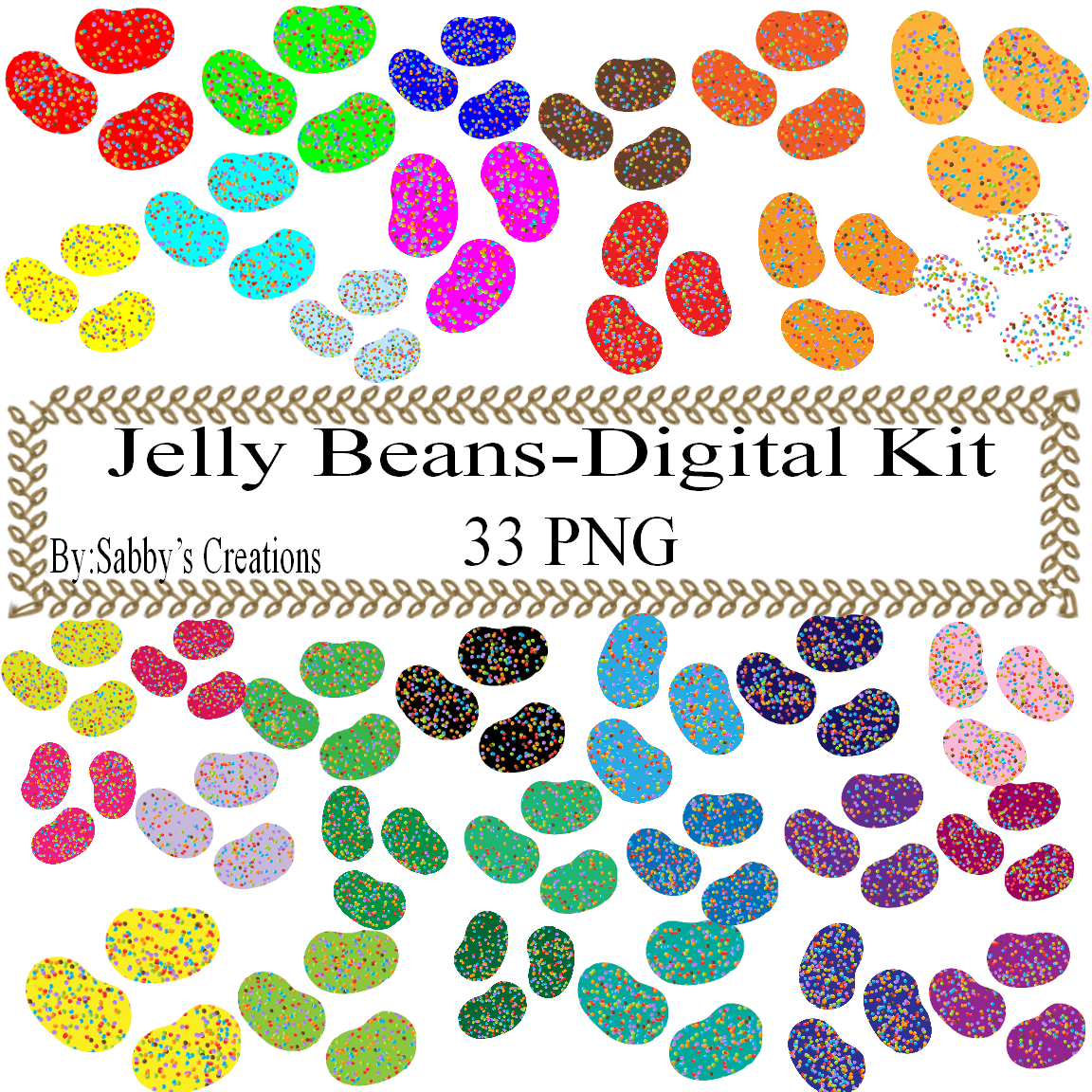 Jelly Beans Digital Kit 1-Digtial Paper-Food-Art Clip-Jewelry-T shirt ...