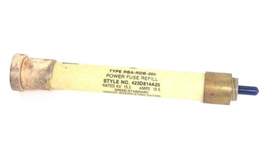 NEW WESTINGHOUSE TYPE RBA-RDB-200 POWER FUSE REFILL STYLE 423D814A25 ...