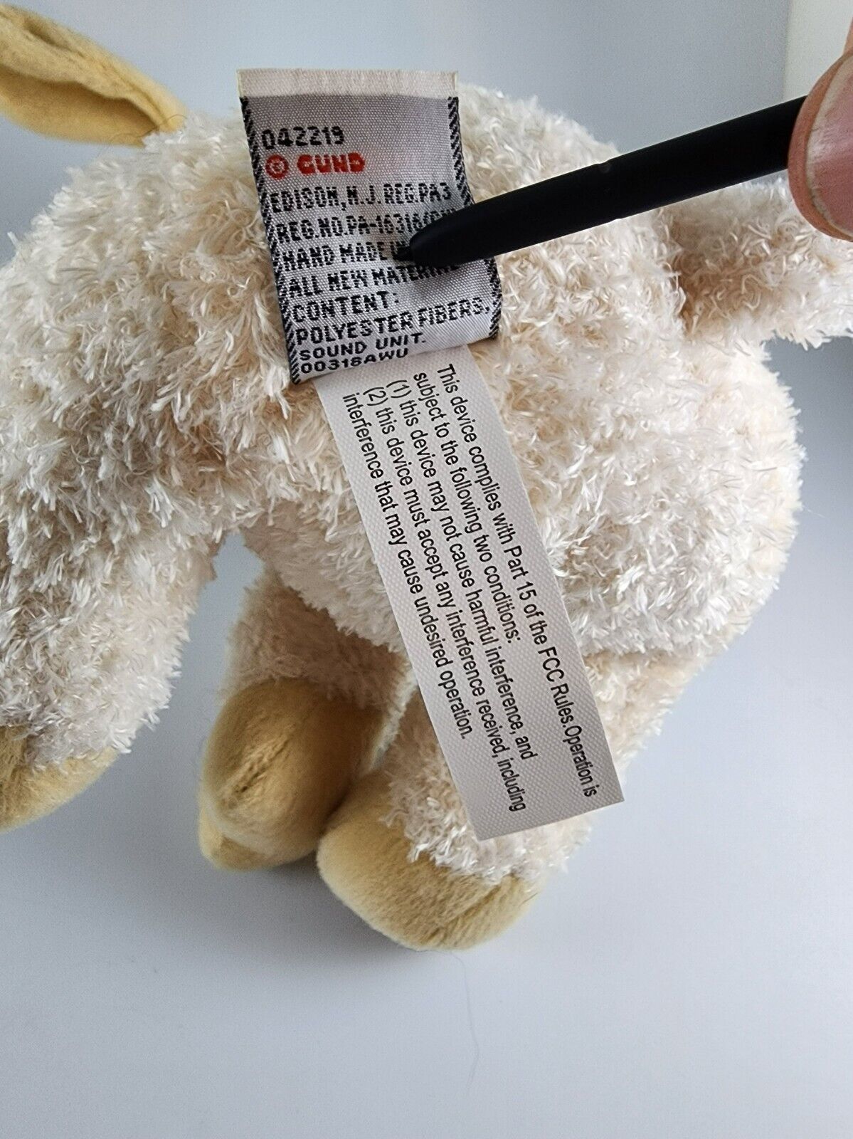 Gund 8" Stuffed Plush Sitting Lullaby Lamb w/Brown Tan Check Pattern ...