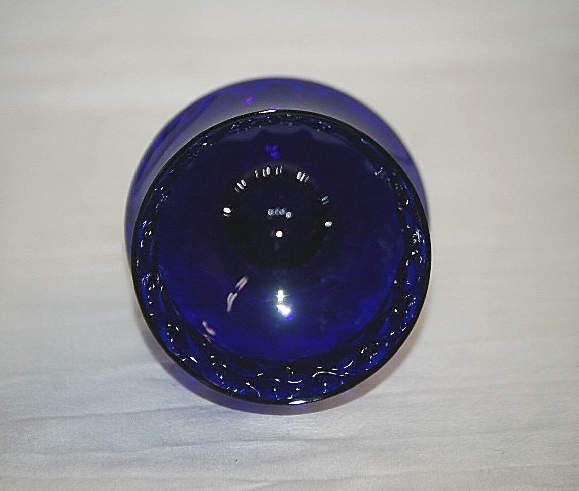 Seneca Glass Co. Fashionables Cobalt Blue Optic Elegant Footed Water ...