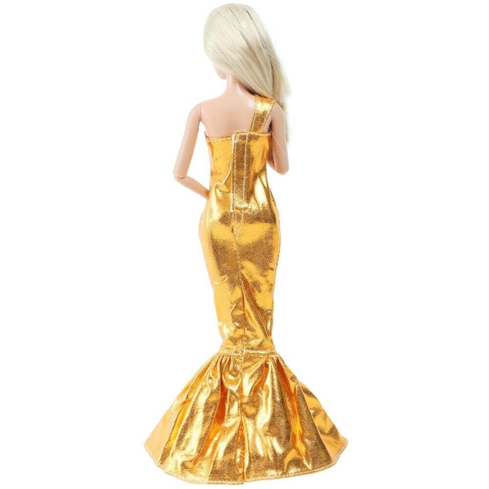 Shiny Fishtail Dress For Barbie Doll Evening Party Outfit Long Gown ...