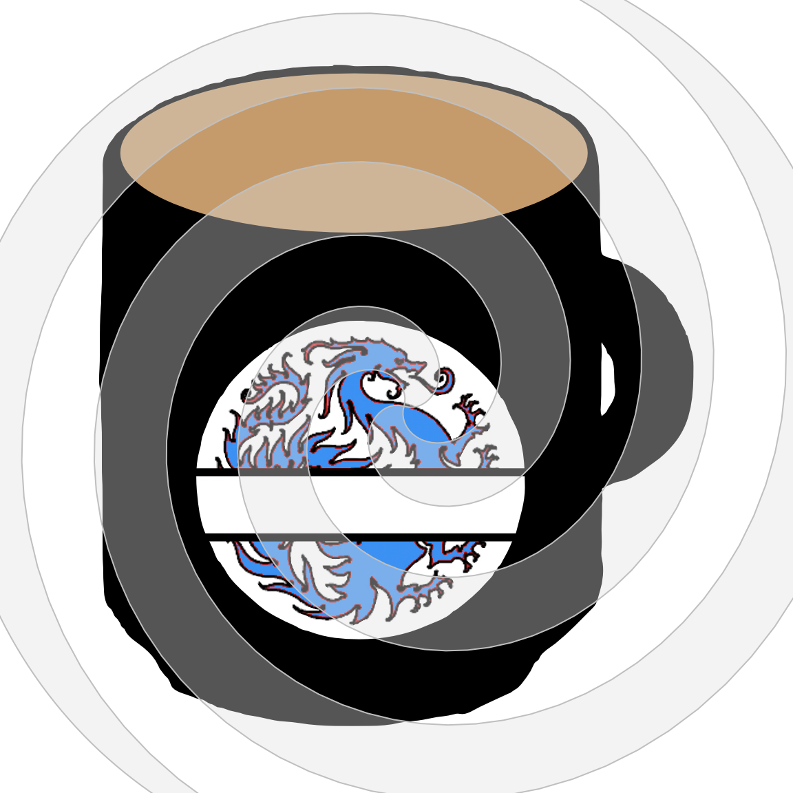 Dragon Split Monogram Cup 6smp-Digital Clipart-Art Clip-Gift Cards-PNG ...