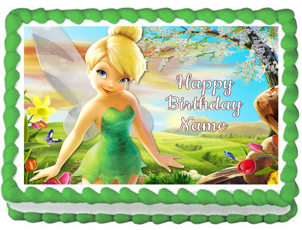 TINKERBELL edible cake topper Image Birthday party decoration - Candles ...