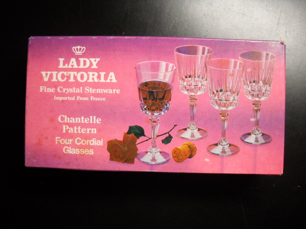 Lady Victoria Fine Crystal Stemware Four Cordial Glasses Chantelle ...