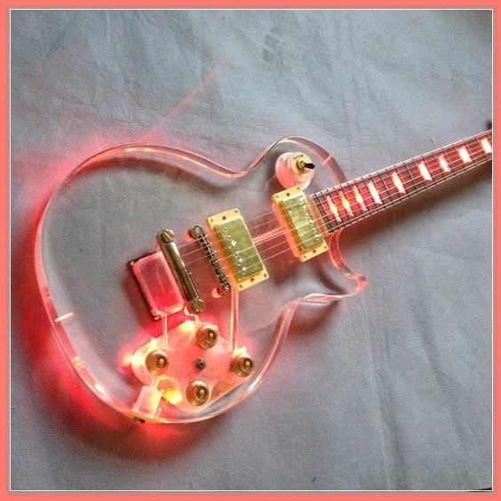 Acrylic LED Multi or One Color Rock n Roll Electric Guitar Clear ...