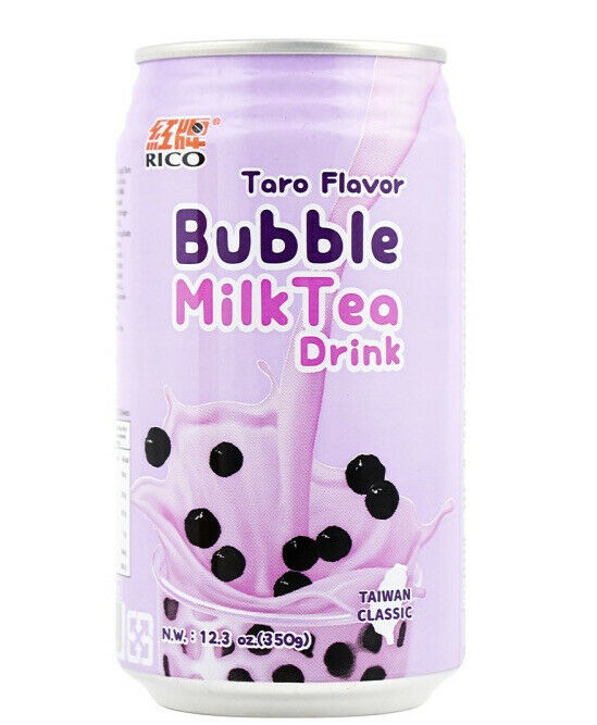Rico Taro Flavor Bubble Milk Tea Drink 12.3 Oz (Pack Of 8 Cans ...
