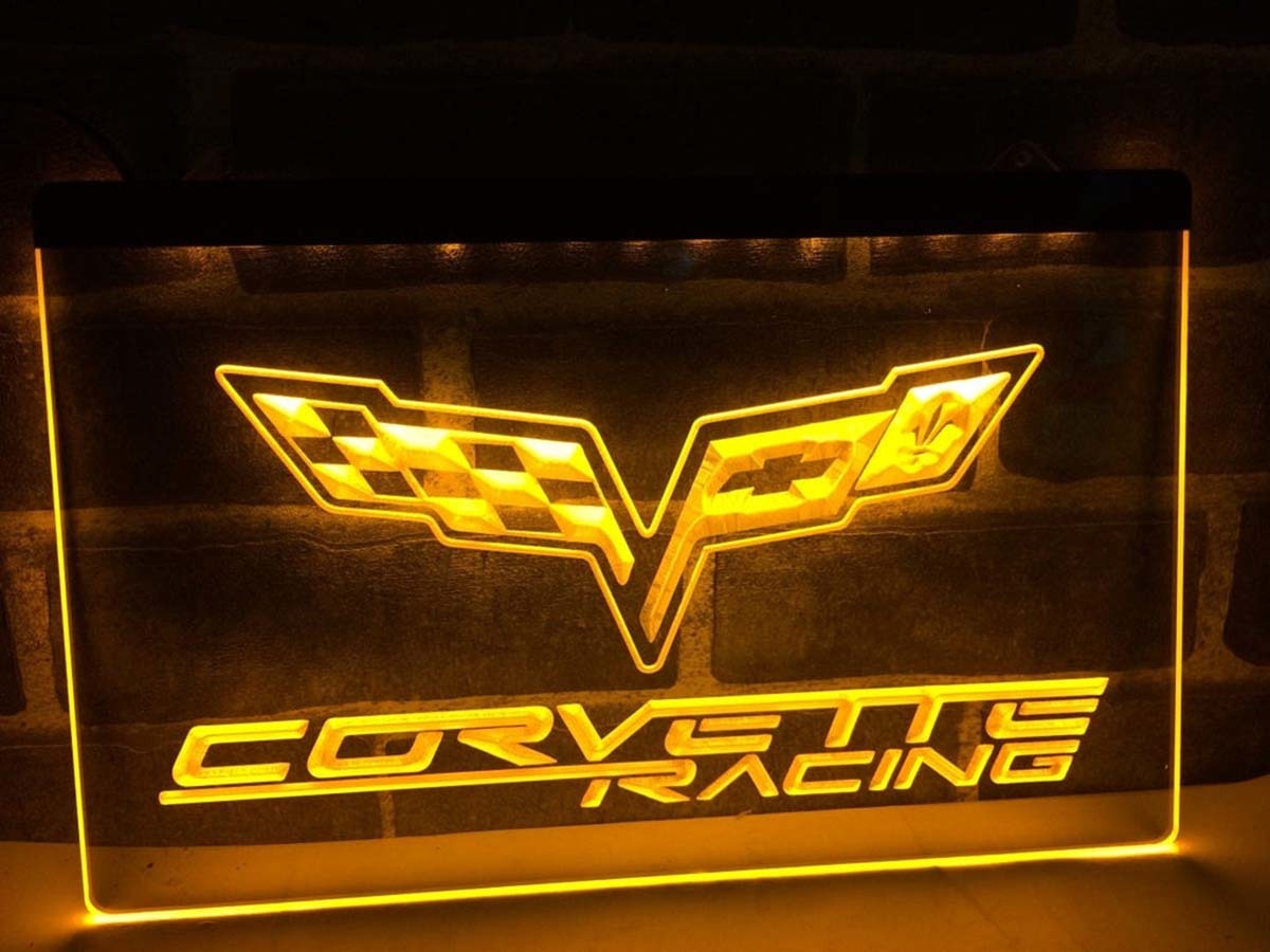 Chevrolet Corvette Racing Led Neon Sign Home Decor, Room, Garage, Craft ...