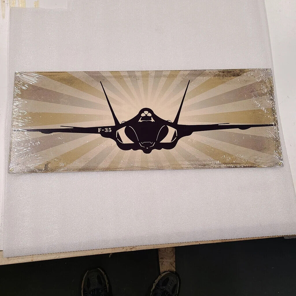 US Air Force F35 Lightning military fighter jet plane steel metal sign ...