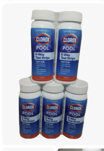 Clorox Pool & Spa 6-Way Test Strips pack of 5, 10 Ct each bottle (50 ...