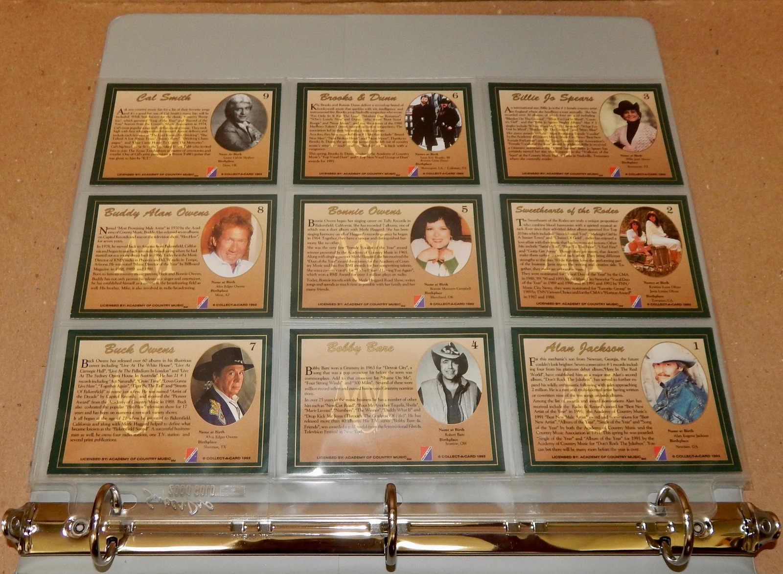ACM Card Lot Country Singers 1992 Classics 99 each Binder Non-Sports ...