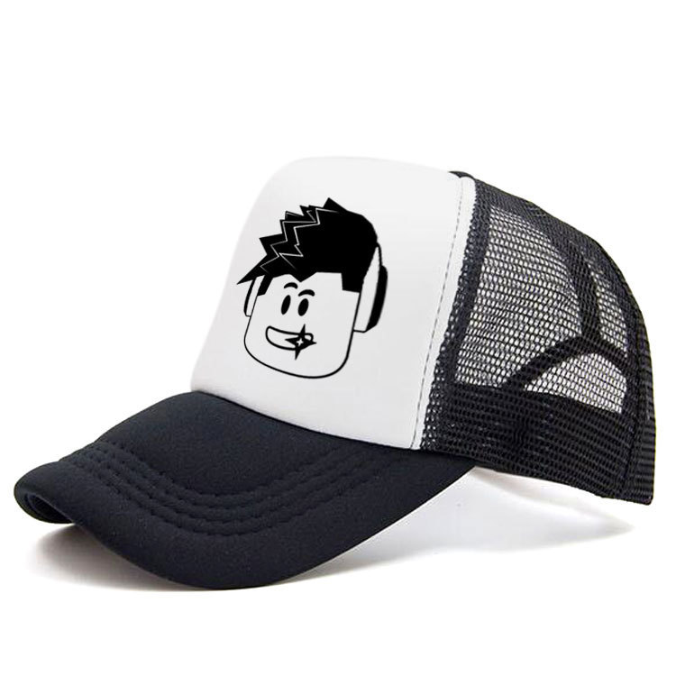 Roblox Theme Classic Series White Baseball Cap Mesh Cap Head Logo - Hats