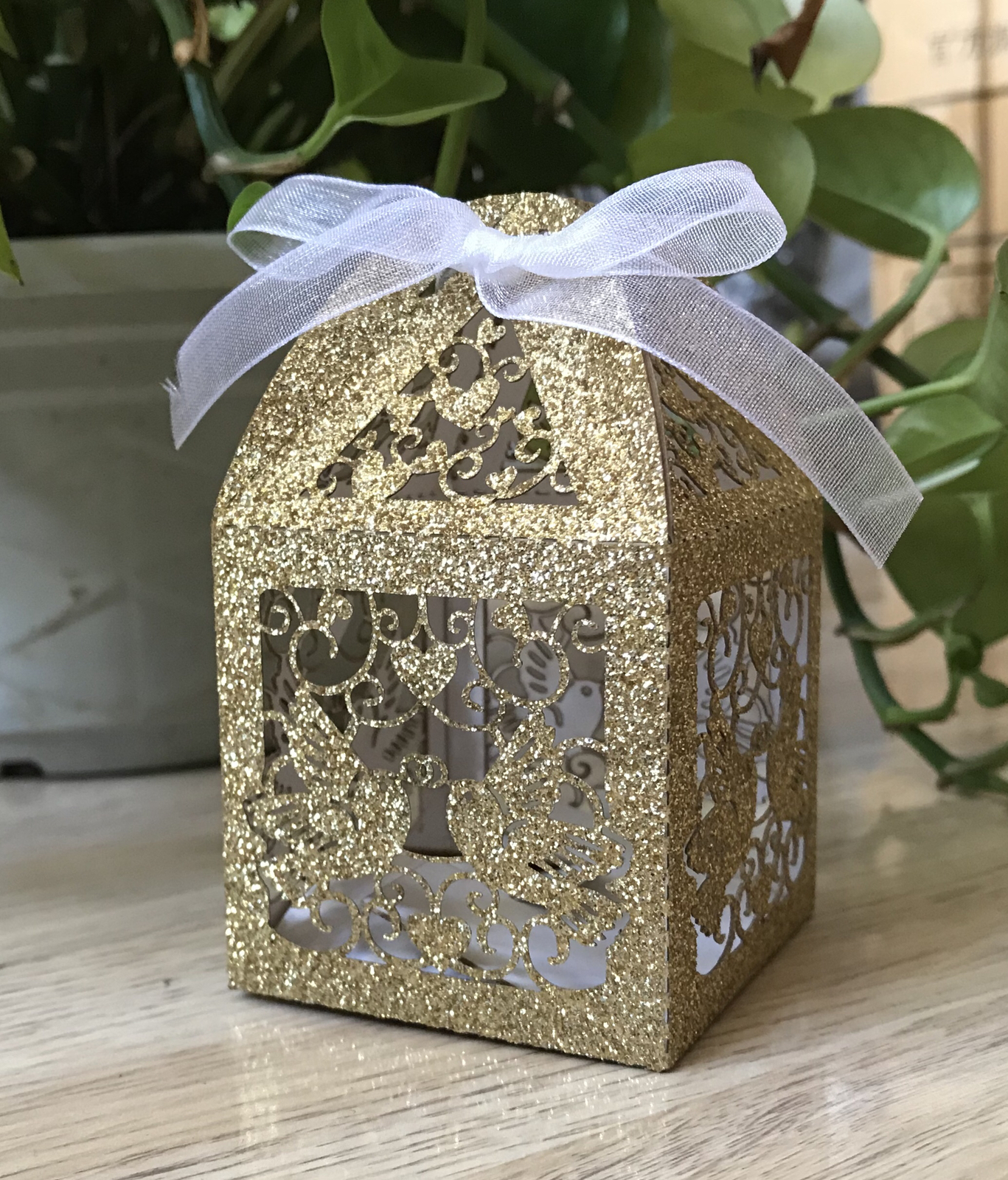 Glitter Paper 100pcs Laser Cut Wedding Favor Boxes,Chocoate Gift ...
