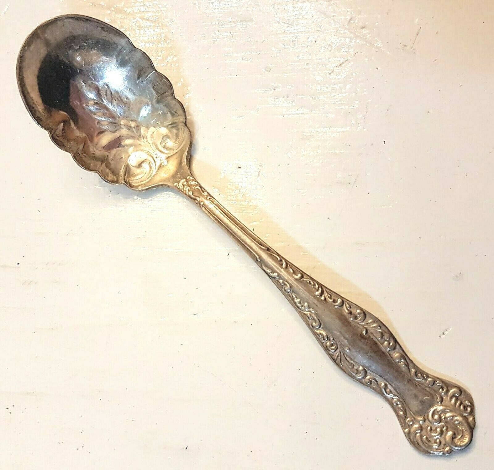 Oneida Community One Shell Sugar Spoon Silver Plate Scroll Handle O.C ...