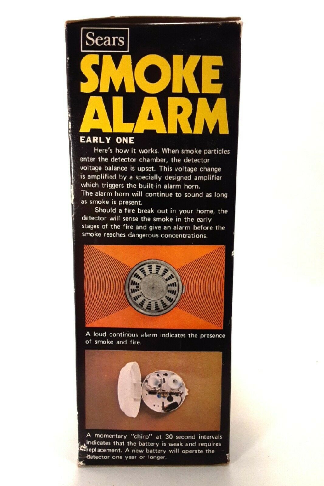 Vintage Sears Smoke Alarm w/ "Early One" System Technology Model 350. ...